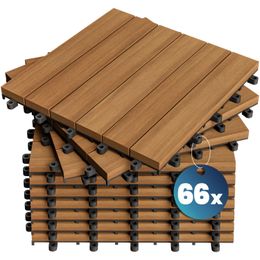 Casaria Holzfliese Akazienholz 66er-Set 30x30cm