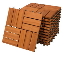 Deuba Holzfliese Akazie Mosaik 11er-Set 30x30cm