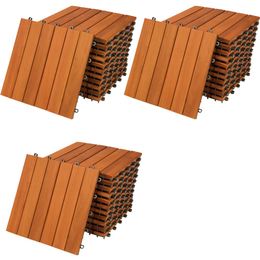 Deuba Holzfliese Akazie 33er-Set 30x30cm