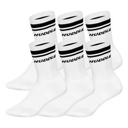HUDDLE 6pk Crew Socks Double Stripe Unisex Socken