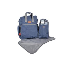 Moni Wickeltasche Lydia, zus&auml;tzliche Tasche, Wickelunterlage, Rei&szlig;verschluss blau