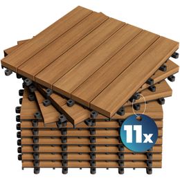 Casaria Holzfliese Akazienholz FSC -zertifiziert 11er-Set 30x30cm