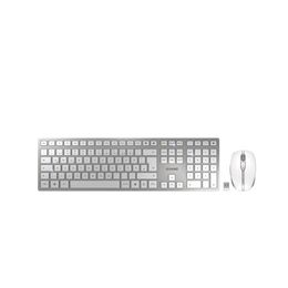 Cherry DW 9100 SLIM silber/wei&szlig; Maus-Tastatur-Set (Wireless + Bluetooth, QWERTZ Deutsch, wiederaufladbar)
