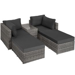 TecTake&reg; Aluminium Rattan Lounge, wetterfest und UV-best&auml;ndig, hochwertiges Geflecht und UV-best&auml;ndig, kein Aufbau