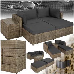 TecTake&reg; Aluminium Rattan Lounge, wetterfest und UV-best&auml;ndig, hochwertiges Geflecht und UV-best&auml;ndig, kein Aufbau
