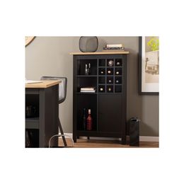 Inter Link Highboard Sideboard Kommode Julina, Schwarz