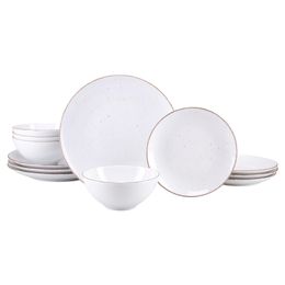 Creatable 24814 Vintage Nature Weiss Teller Set 12-tlg. Geschirrset 4 Personen