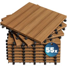 Casaria Holzfliese Akazienholz 55er-Set 30x30cm