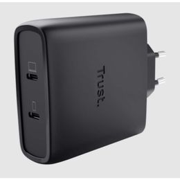 Trust Maxo USB-C-GaN-Ladeger&auml;t 100 W mit 2 USB-C-Anschl&uuml;ssen, Schwarz (25527)