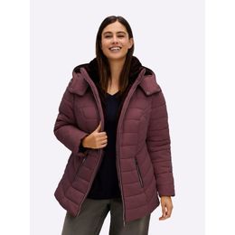 sheego Gro&szlig;e Gr&ouml;&szlig;en Steppjacke mit Teddy-Fleece innen, burgund, Gr&ouml;&szlig;e 52 - Damen