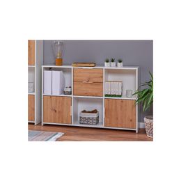 Inter Link Sideboard Pepeto - Weiss und Eiche Artisan Nachbildung - versch. Farben