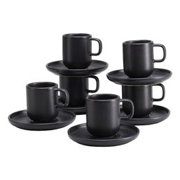 Creatable 25256 Serie Uno Black Espressotassen Set 12-tlg Geschirrset 6 Personen