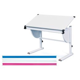Inter Link Sch&uuml;lerschreibtisch Milo 3 in 1 in weiss, blau und pink