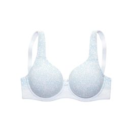 Nuance by Lascana Damen T-Shirt-BH, wei&szlig;-blau, Gr&ouml;&szlig;e 100E