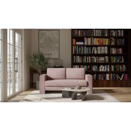 BRUNO Schlafsofa 140cm in Blush Rosa | stabiles Massivholz & Boxspringkomfort