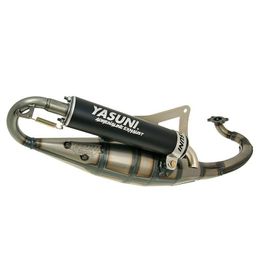 Auspuff Yasuni Scooter R schwarz f&uuml;r Peugeot liegend, Derbi