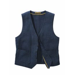 Mey & Edlich Mey & Edlich Herren Haptik-Weste Blau 100 % Leinen