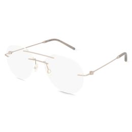 Moncler ME1003 Brille Unisex | Fassung: Randlos, Geometrisch, Silber Matt