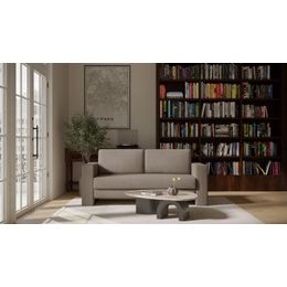 BRUNO Schlafsofa 160cm in Taupe Grau-Beige | stabiles Massivholz & Boxspringkomfort