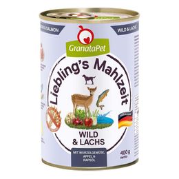 Granatapet Liebling's Mahlzeit Wild und Lachs Hunde-Nassfutter getreidefrei 6x400g