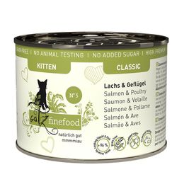 Catz Finefood Kitten No. 5 Lachs & Gefl&uuml;gel Katzen-Nassfutter getreidefrei 6x200g