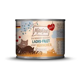 MjAMjAM Duett Lachs-Filet k&uuml;sst H&uuml;hnchen Katzen-Nassfutter ohne Getreide 6x190g