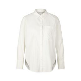Tom Tailor Damen Loose Fit Bluse mit Brusttasche, wei&szlig;, Uni, Gr. 36