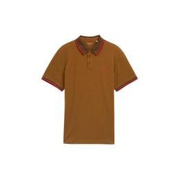 Tom Tailor Herren Piqu&eacute; Poloshirt mit Stretch, braun, Uni, Gr. XXL