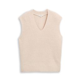 Tom Tailor Damen Pullunder mit V-Ausschnitt, beige, Meliert, Gr. S