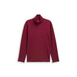 Tom Tailor Herren Basic Rollkragenshirt, rot, Uni, Gr. XXXL