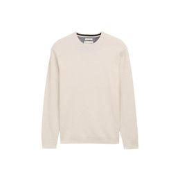 Tom Tailor Herren Strickpullover aus Baumwolle, wei&szlig;, Meliert, Gr. XXL