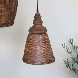 Chic Antique Pendelleuchte Rattangeflecht 32 cm, &Oslash; 22 cm skandinavische Deko Online Shop