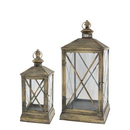 Chic Antique Laternen-Set im Franz&ouml;sischen Landhausstil 26 x 26 x 60 cm skandinavische Deko Online Shop