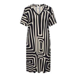 Only sheego Gro&szlig;e Gr&ouml;&szlig;en Shirtkleid, black aop:oatmeal graphic, Gr&ouml;&szlig;e L - Damen