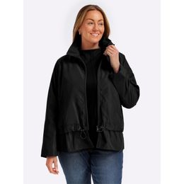 sheego Gro&szlig;e Gr&ouml;&szlig;en Blousonjacke mit Tunnelzug, schwarz, Gr&ouml;&szlig;e 46 - Damen