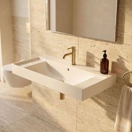 CARLDIX x LAUFEN Waschtisch 80 cm A91002008001 Wei&szlig;, 800 x 460 mm, mit &Uuml;berlauf und Hahnloch, Wandmontage