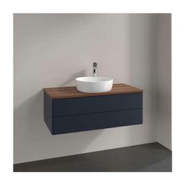 Villeroy & Boch Villeroy und Boch Antao Waschtisch-Unterschrank K20012HG 100x36x50cm, Waschbeckenplattenfarbe warm walnut, midnight blue matt lacquer