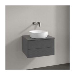 Villeroy & Boch Villeroy und Boch Antao Waschtisch-Unterschrank K18150GK 60x36x50cm, Hahnloch, Waschbeckenplattenfarbe Lack, anthracite matt lacquer