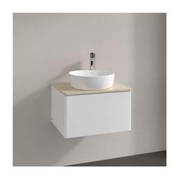 Villeroy & Boch Villeroy und Boch Antao Waschtisch-Unterschrank K29053MT 60x36x50cm, Hahnloch, Waschbeckenplattenfarbe botticino, white matt lacquer