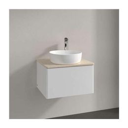 Villeroy & Boch Villeroy und Boch Antao Waschtisch-Unterschrank K29053GF 60x36x50cm, Hahnloch, Waschbeckenplattenfarbe botticino, glossy white lacquer
