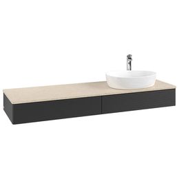Villeroy & Boch Villeroy und Boch Antao Waschtisch-Unterschrank K16153PD 160x19x50cm, Hahnlochbohrung, Waschbeckenplattenfarbe botticino, black matt lacquer