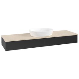 Villeroy & Boch Villeroy und Boch Antao Waschtisch-Unterschrank K14013PD 160x19x50cm, Waschbeckenplattenfarbe botticino, black matt lacquer