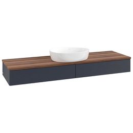 Villeroy & Boch Villeroy und Boch Antao Waschtisch-Unterschrank K14112HG 160x19x50cm, Waschbeckenplattenfarbe warm walnut, midnight blue matt lacquer