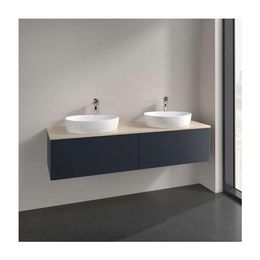 Villeroy & Boch Villeroy und Boch Antao Waschtisch-Unterschrank K39053HG 160x36x50cm, Hahnlochbohrung, Waschbeckenplattenfarbe botticino, midnight blue matt lacquer