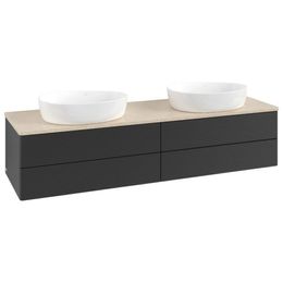 Villeroy & Boch Villeroy und Boch Antao Waschtisch-Unterschrank K28113PD 160x36x50cm, Waschbeckenplattenfarbe botticino, black matt lacquer