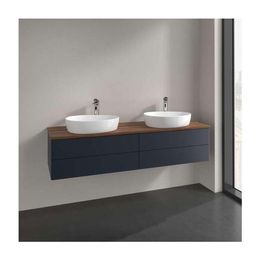 Villeroy & Boch Villeroy und Boch Antao Waschtisch-Unterschrank K28012HG 160x36x50cm, Waschbeckenplattenfarbe warm walnut, midnight blue matt lacquer