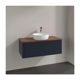 Villeroy & Boch Villeroy und Boch Antao Waschtisch-Unterschrank K31152HG 100x36x50cm, Hahnloch, Waschbeckenplattenfarbe warm walnut, midnight blue matt lacquer