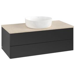 Villeroy & Boch Villeroy und Boch Antao Waschtisch-Unterschrank K20013PD 100x36x50cm, Waschbeckenplattenfarbe botticino, black matt lacquer