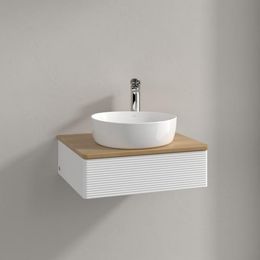 Villeroy & Boch Villeroy und Boch Antao Waschtisch-Unterschrank K07151MT 60x19x50cm, Hahnloch, Waschbeckenplattenfarbe honey oak, white matt lacquer