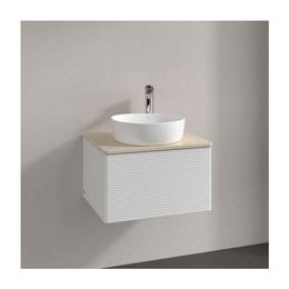 Villeroy & Boch Villeroy und Boch Antao Waschtisch-Unterschrank K29153GF 60x36x50cm, Hahnloch, Waschbeckenplattenfarbe botticino, glossy white lacquer